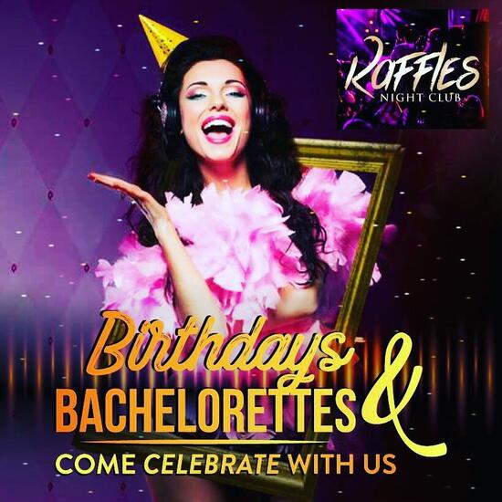 Menu at Raffles Night Club, Durban