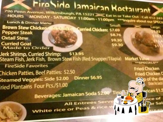 Carta del restaurante E J's Soul Food, Pittsburgh