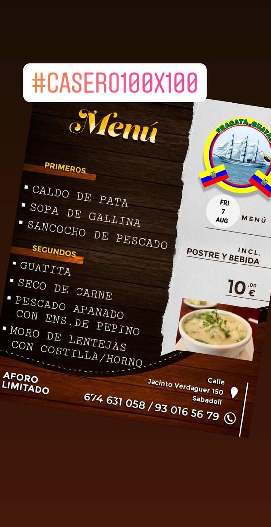 Restaurant Fragata Guayas Sabadell, Sabadell - carta y opiniones del ...