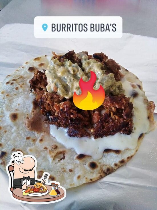 Menu at Burritos Bubas restaurant, Mexicali