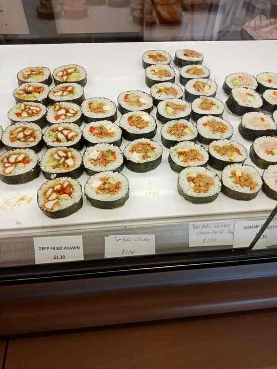 Menu at Sushi World restaurant, Auckland
