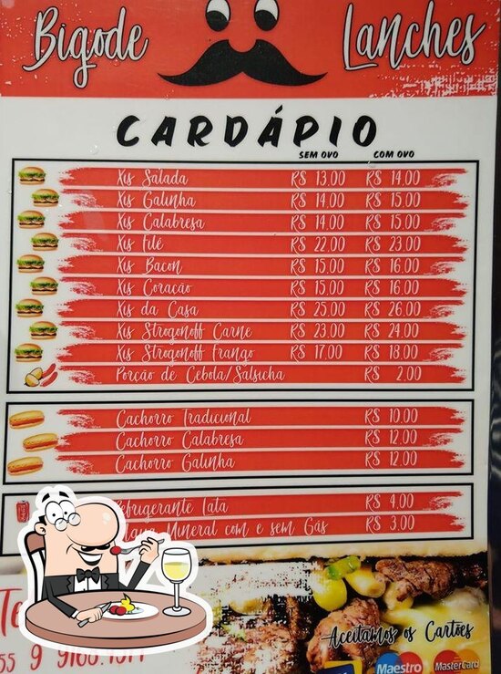 Bigode Lanches, Santa Maria - Menu do restaurante, preços e opiniões