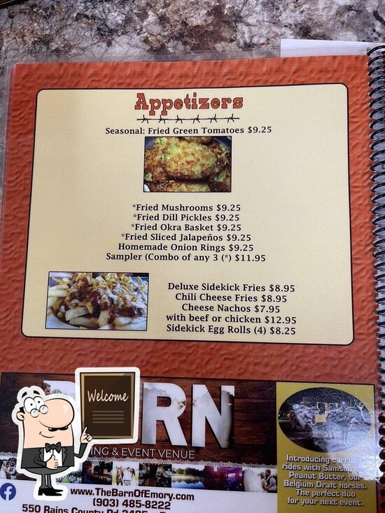 Menu at Sidekicks restaurant, Emory, 903 N Texas St