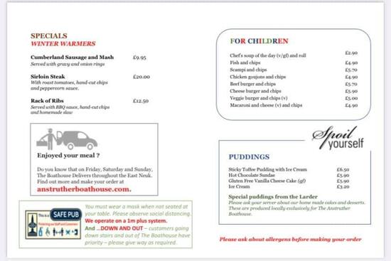 The Boathouse in Anstruther - Restaurant menu and reviews