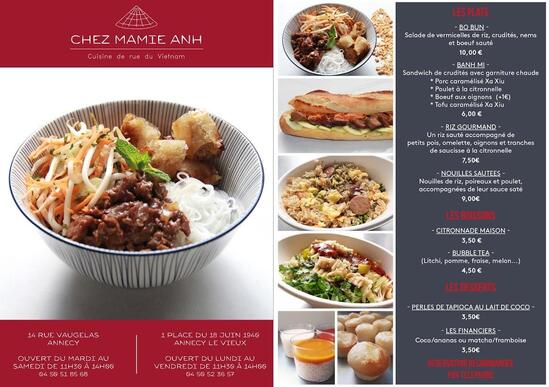 Menu at Chez Mamie Anh - Annecy le vieux restaurant, Annecy