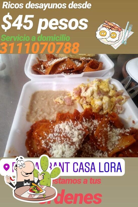 Menu at Restaurant Casa Lora, Tepic