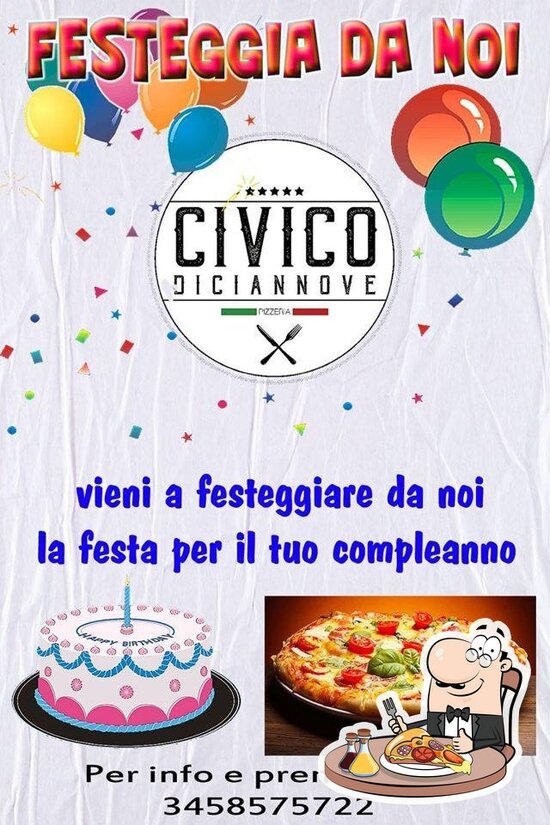 Menu da Pizzeria Civico Diciannove, Riola Sardo