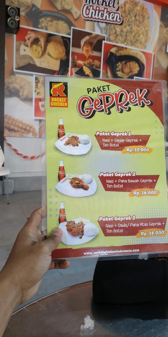 Menu at Rocket Chicken restaurant, Temanggung
