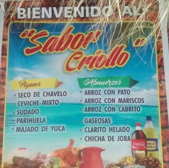 Menu at Picantería Restaurante El Sabor Criollo, Catacaos