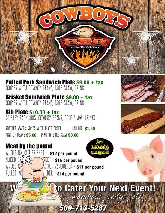 Menu at Cowboys BBQ, Richland