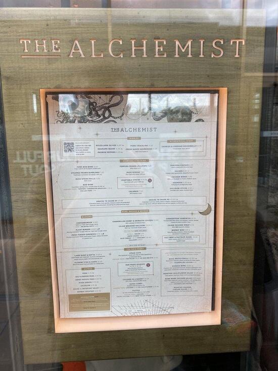 Menu at The Alchemist Oxford pub & bar, Oxford
