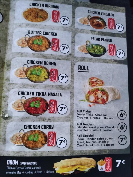 Menu at Poulet Station restaurant, Creil