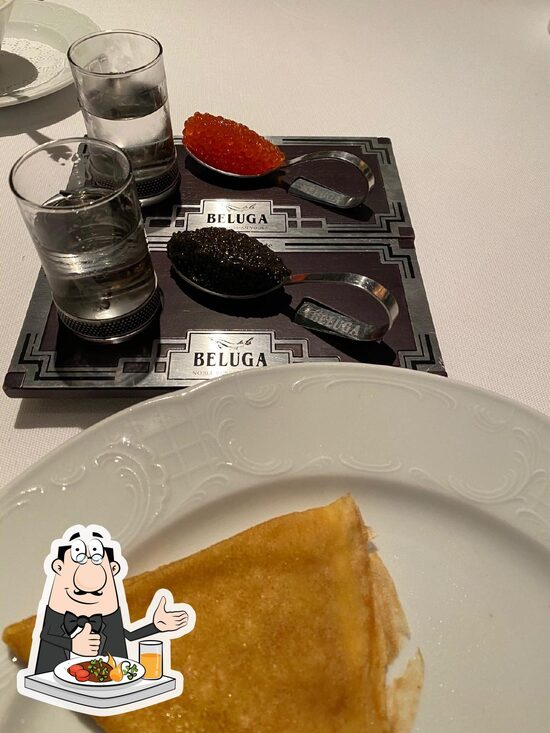 Menu at Beluga restaurant, Moscow, Mokhovaya St