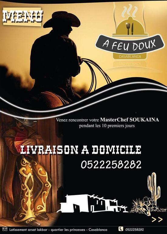 Menu at À Feu Doux restaurant, Casablanca