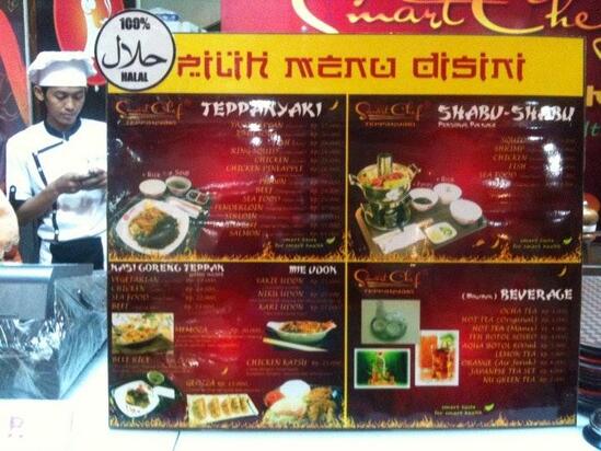Menu at SMART CHEF TEPPANYAKI @ EC-SCBD restaurant, South Jakarta