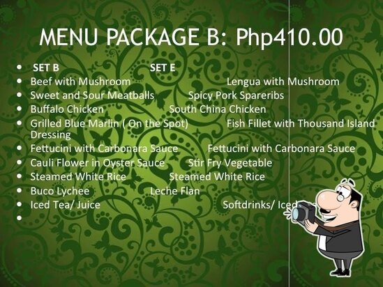 Carta del restaurante Sakura House, Manila