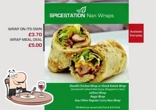 Menu at Spice Station fast food, South Shields