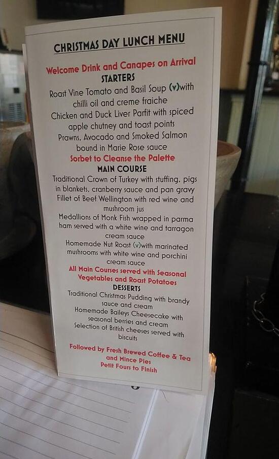 Menu at The Fox & Badger cafe, Bromyard