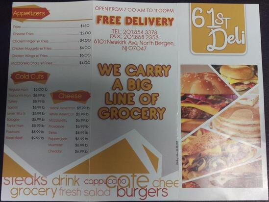 61st Street Deli in North Bergen - Restaurant menu and reviews