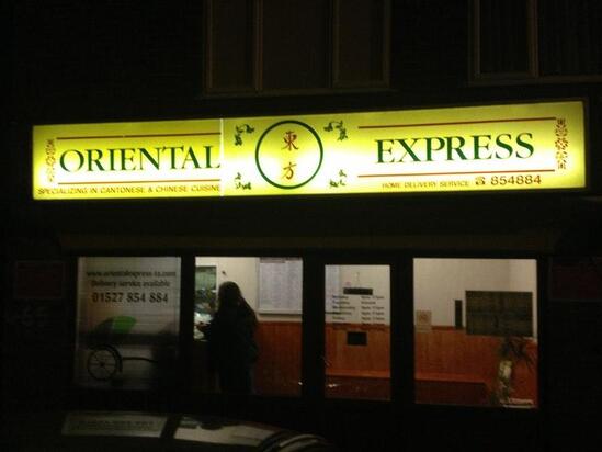 Menu at Oriental Express fast food, Studley
