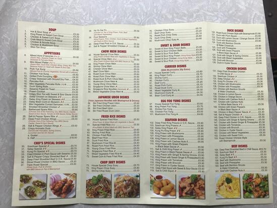Menu at Dragon House fast food, Ross-on-Wye