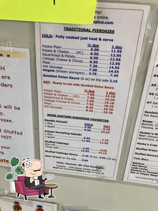 Pierogies Plus, McKees Rocks - Restaurant menu, prices and reviews