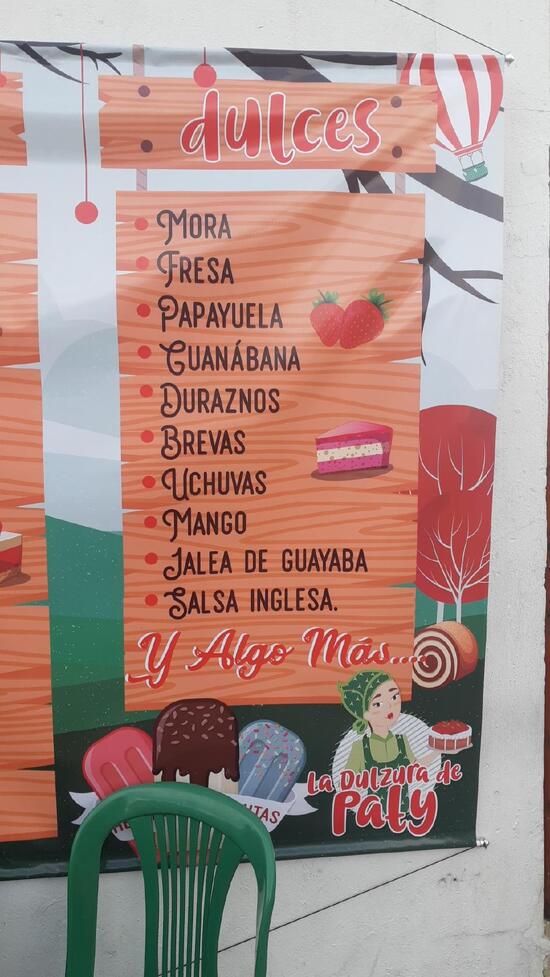 Menu at Postres y Dulces, Cogua