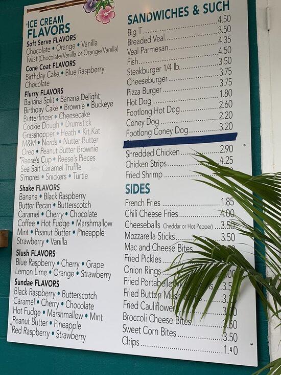 Menu at Jolly Dipper, Findlay