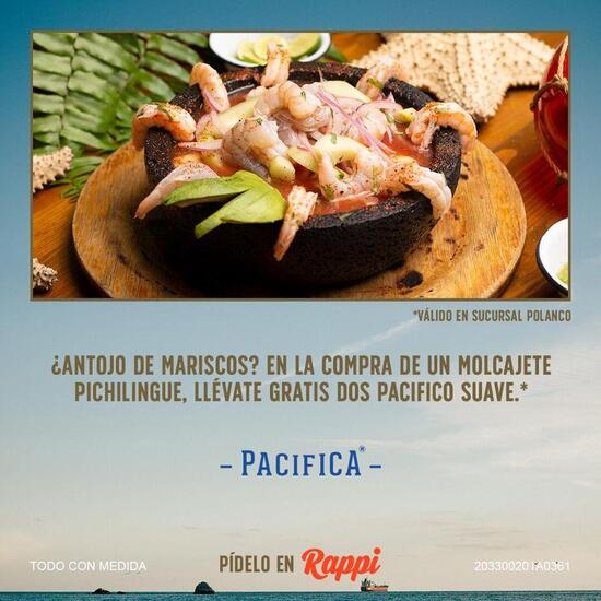 Menu at Pacífica Polanco restaurant, Mexico City, Alejandro Dumas 77