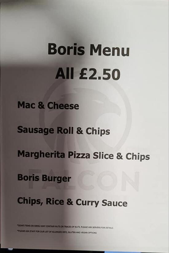 Menu at The Falcon pub & bar, Dickleburgh
