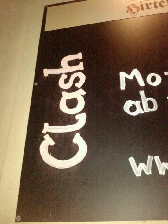 Menu at Café Clash pub & bar, Vienna