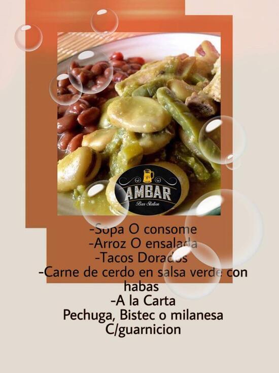 Menu at Ámbar Beer station, Mexico City