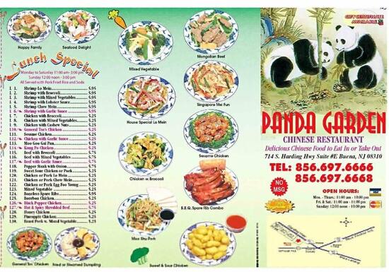 Menu at Panda Garden restaurant, Buena