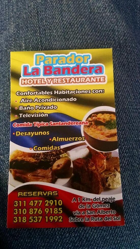Menu at Hotel Y Restaurante Parador La Bandera, Sabana de Torres