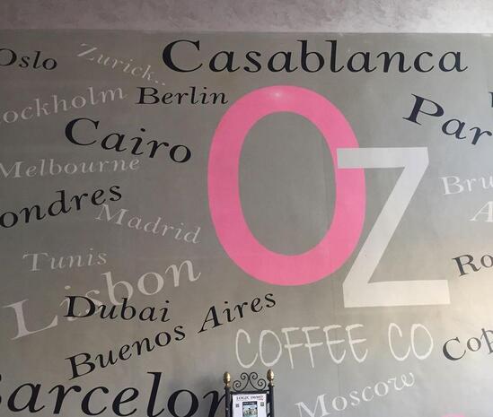 Menu at Oz Coffee cafe, Casablanca
