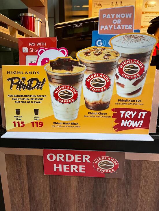 Menu at Highlands Coffee cafe, Makati, 1200 Ayala Ave