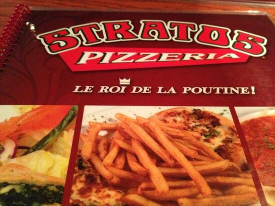 Menu au Stratos Pizzeria, Louiseville