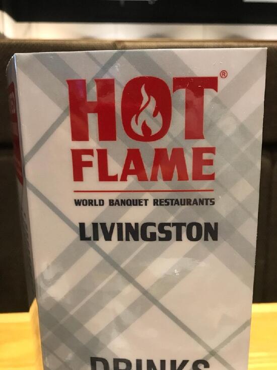 Menu at Hot Flame World Banquet restaurant, Livingston