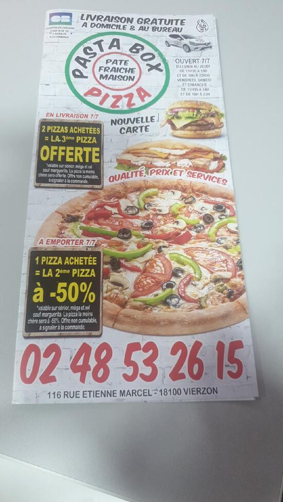 Pasta box pizza restaurant, Vierzon - Restaurant menu and reviews