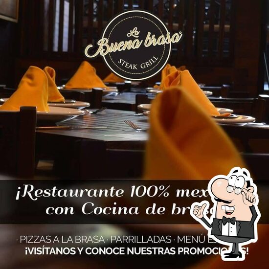 Menu at La Buena Brasa restaurant, Mexico City