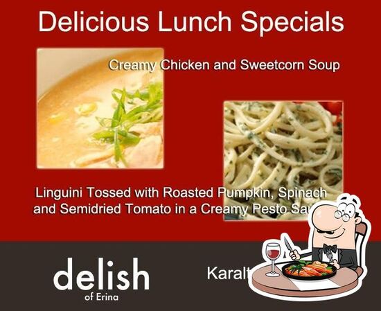 Menu at Delish of Erina cafe, Erina