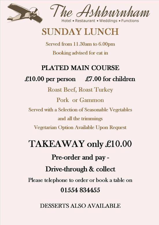 Menu at The Ash Bar & Grill (The Ashburnham Hotel), Burry Port