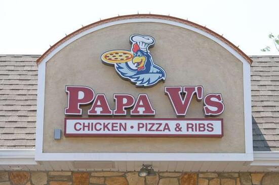 Menu at Papa V's pizzeria, Brick
