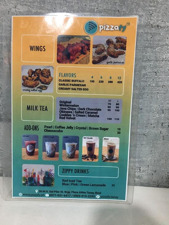Menu at Pizzafy - Tanay pizzeria, Tanay