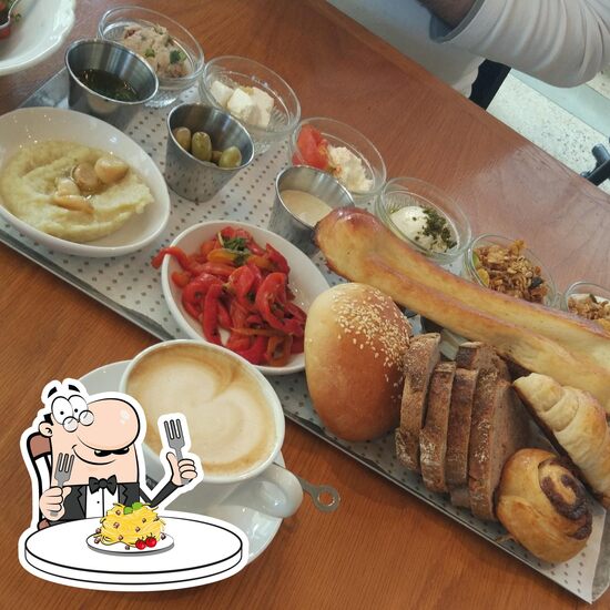 Menu at Caffit restaurant, Jerusalem, Emek Refa'im St 36