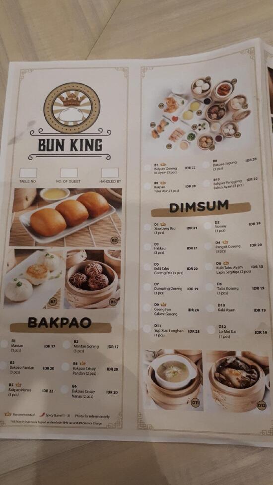 Carta del restaurante Bun King Resto & Coffee, Central Jakarta