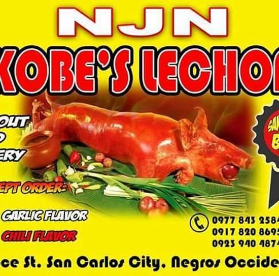 Menu at Kobe's Special Lechon restaurant, San Carlos City