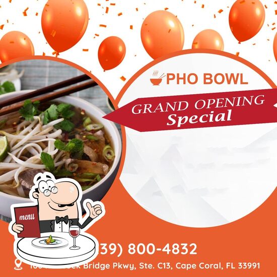 Pho Bowl Vietnamese Cuisine, Cape Coral - Restaurant menu, prices and ...