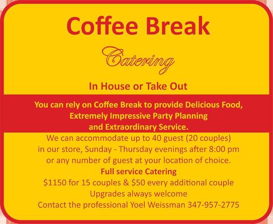 Menu at Coffee Break restaurant, New York City, 419 Bedford Ave