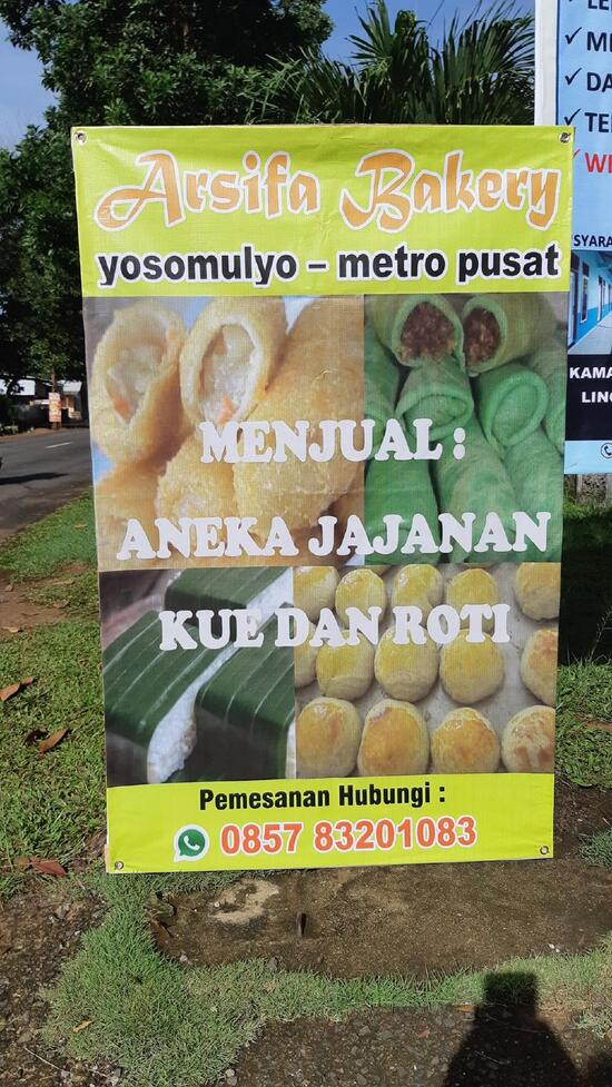 Menu at Arsifa Bakery, Metro